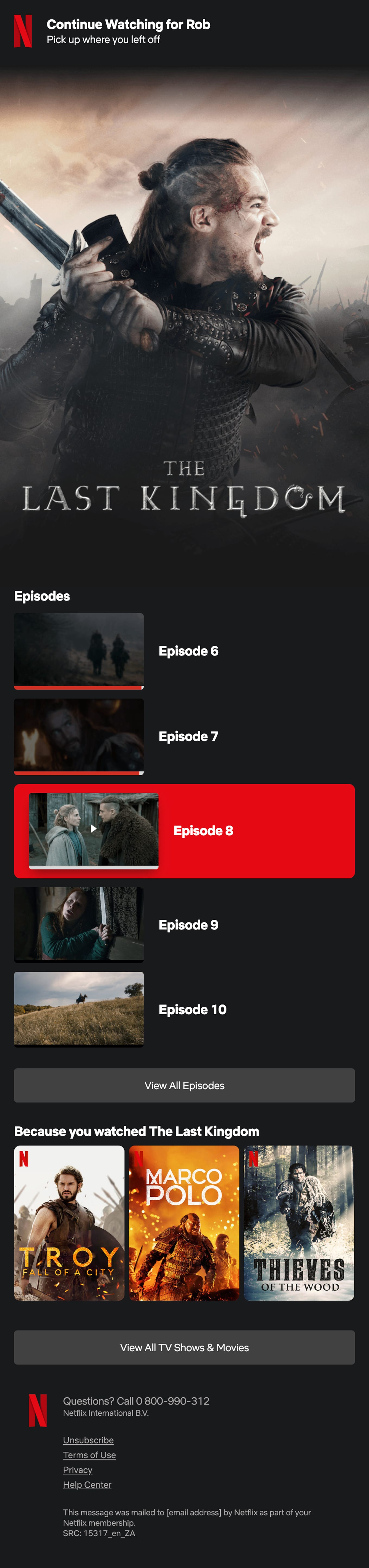Email Design Inspiration by Netflix