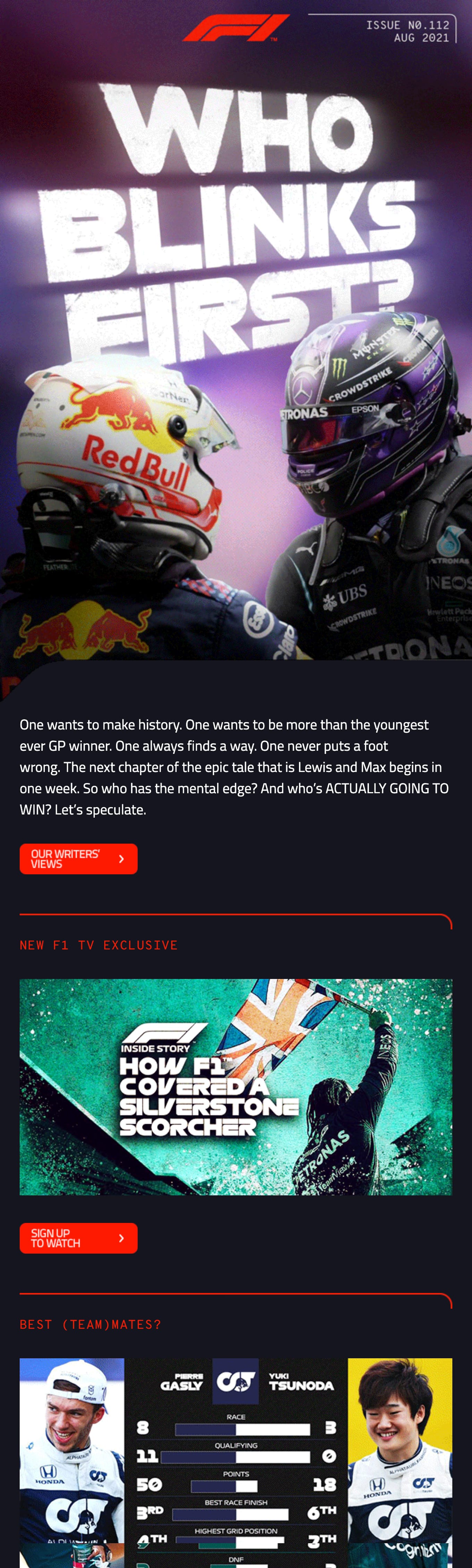 Email Design Inspiration by F1