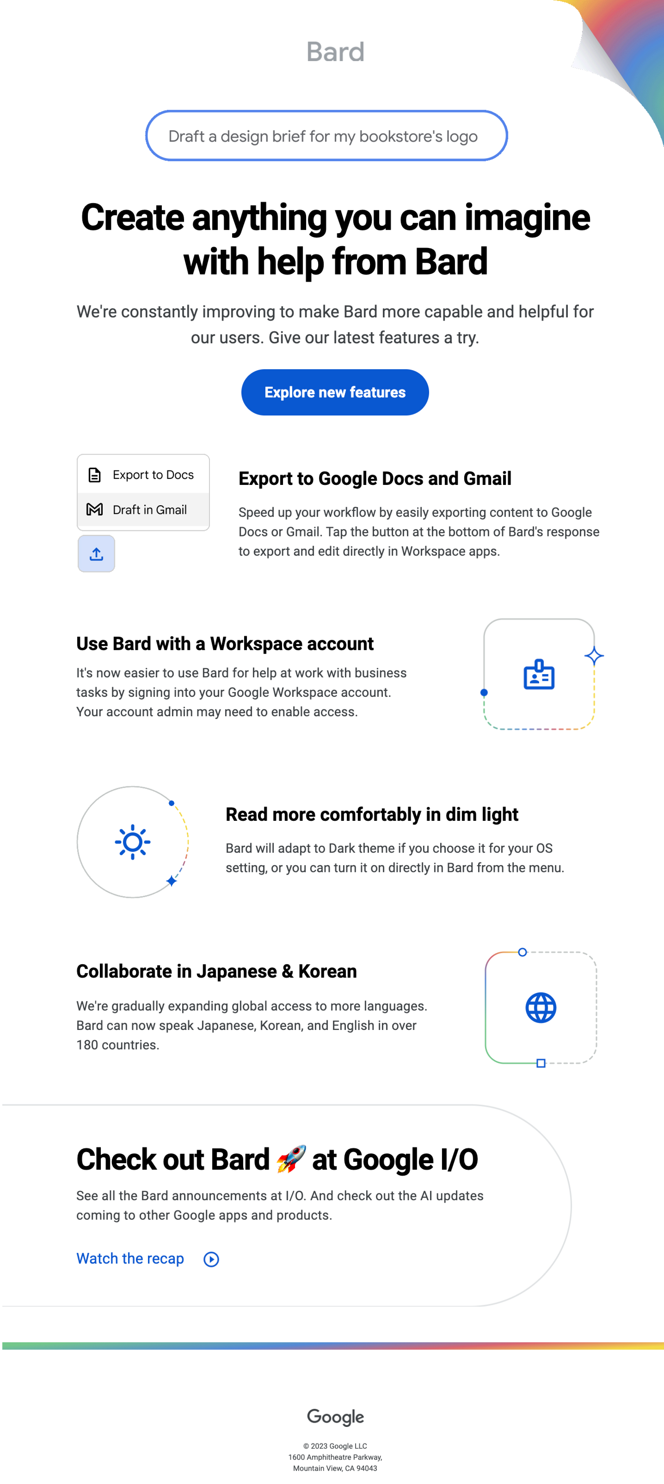 Email Design Inspiration by Google