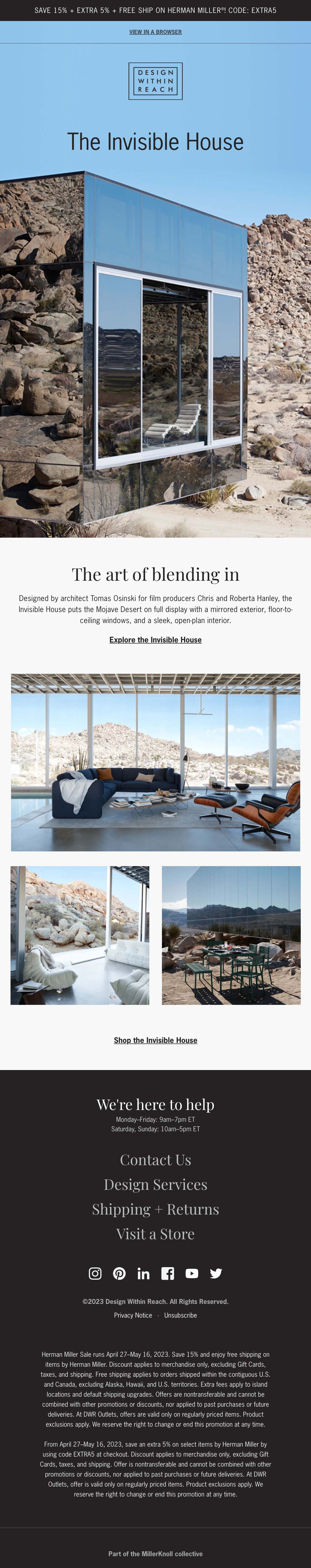 Email Design Inspiration by Design Within Reach