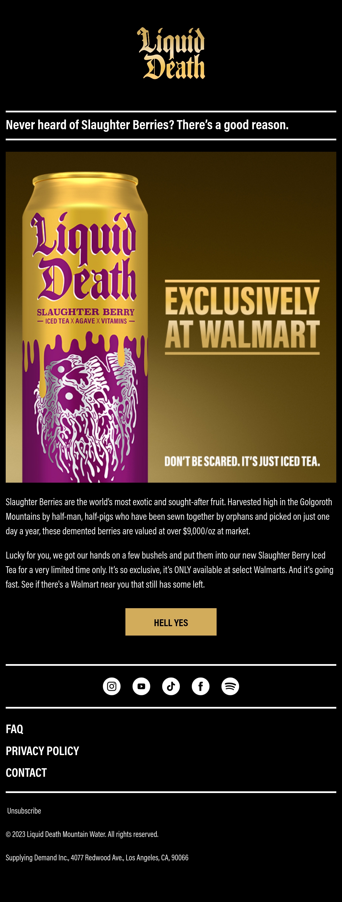 Email Design Inspiration by Liquid Death