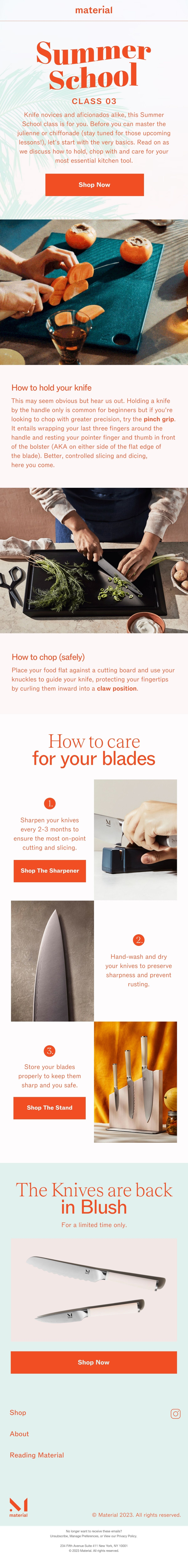 Email Design Inspiration by Material