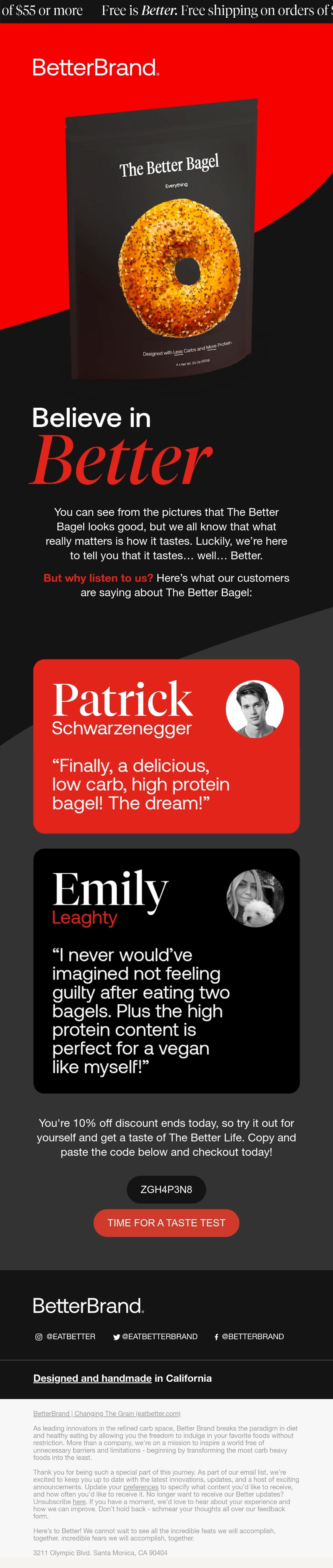 Email Design Inspiration by Better Brand