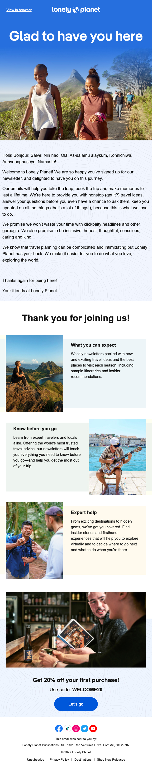 Email Design Inspiration by Lonely Planet