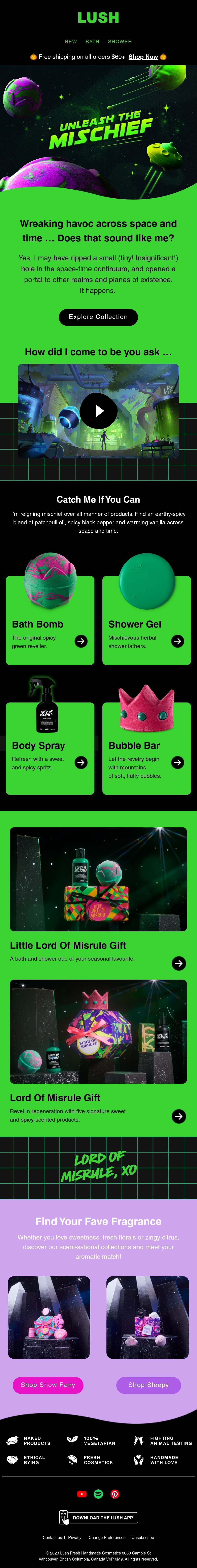 Email Design Inspiration by lush