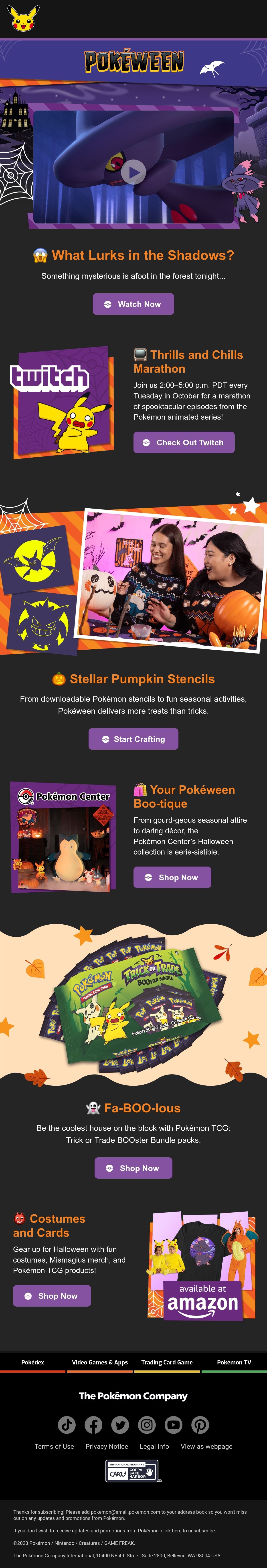 Email Design Inspiration by Pokémon