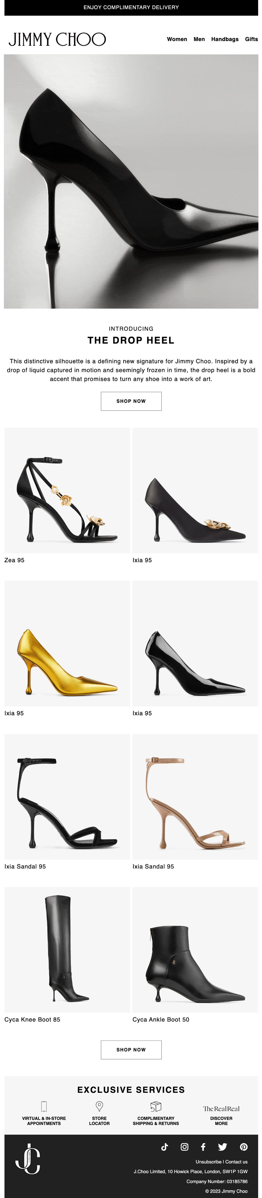 Email Design Inspiration by Jimmy Choo
