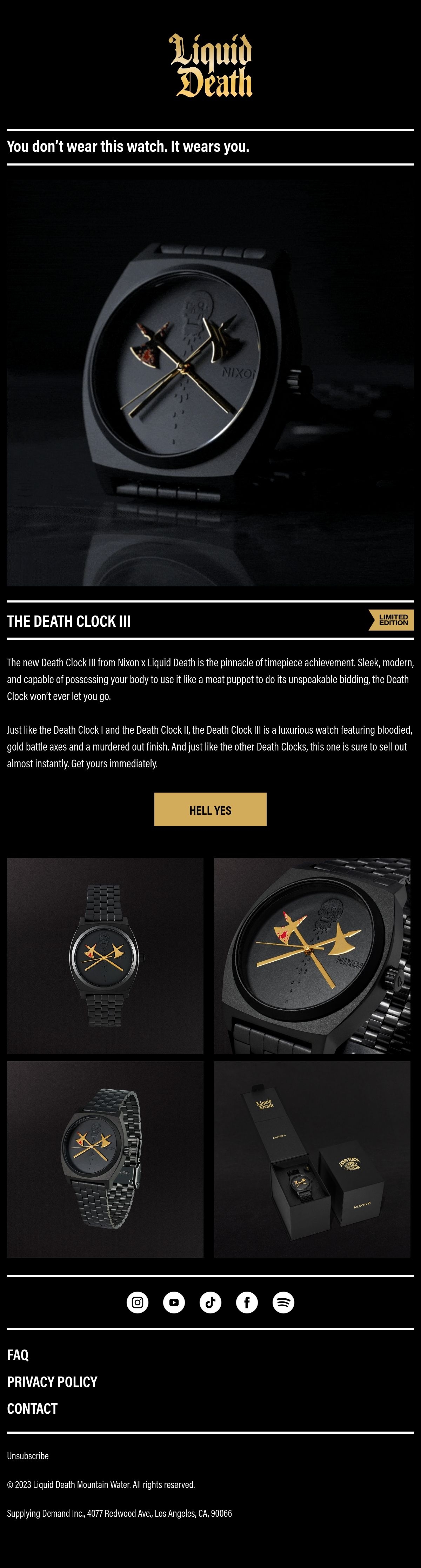 Email Design Inspiration by Liquid Death