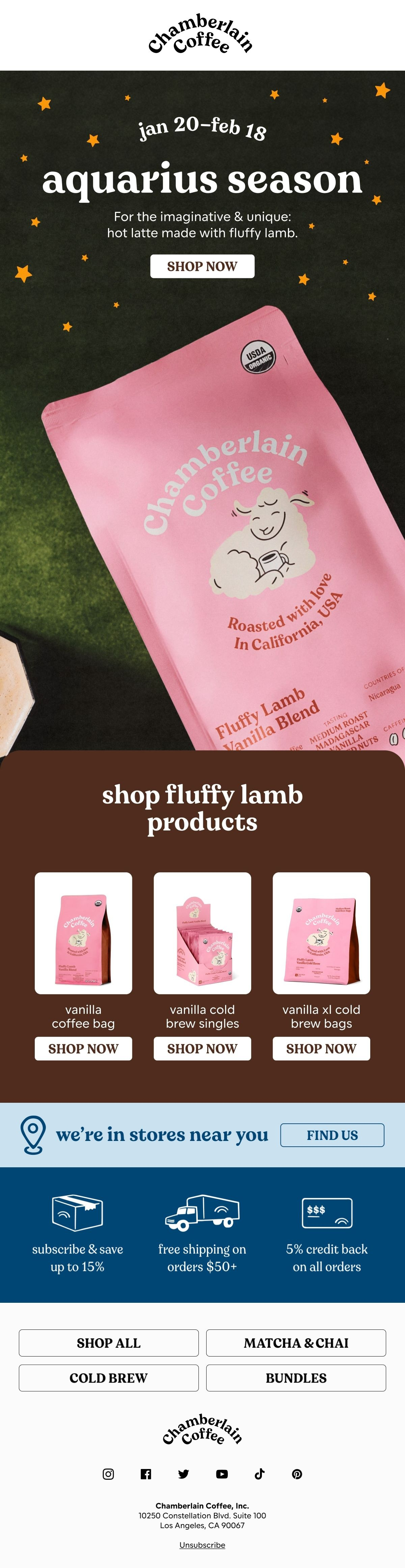 Email Design Inspiration by Chamberlain Coffee