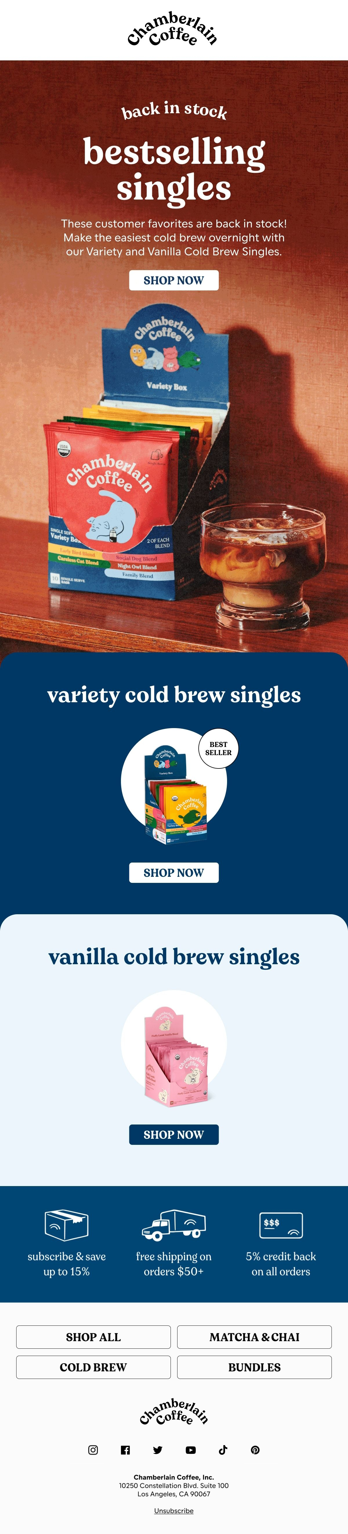 Email Design Inspiration by Chamberlain Coffee