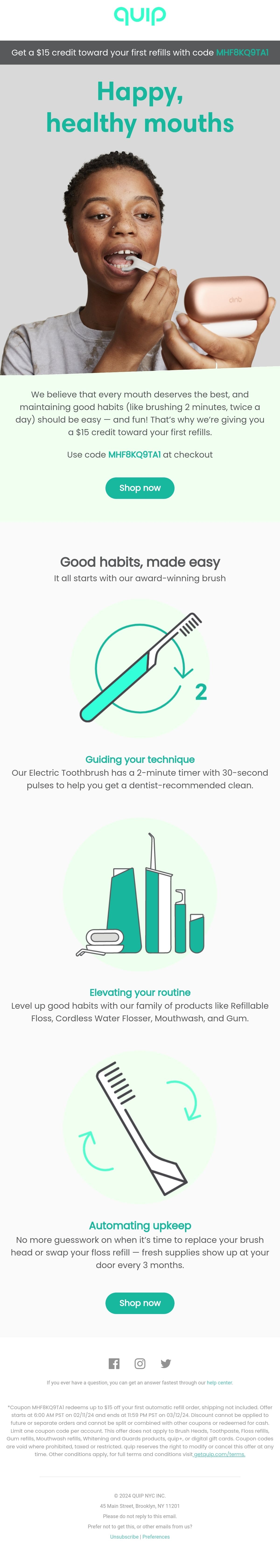 Email Design Inspiration by quip