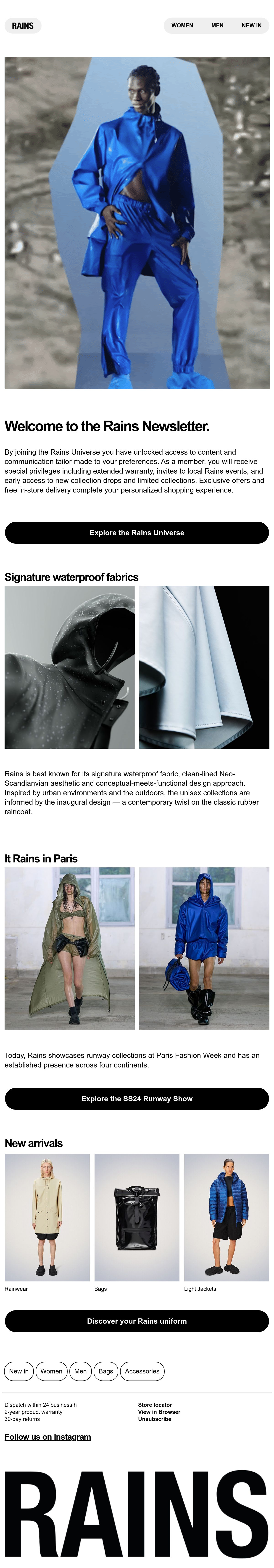 Email Design Inspiration by Rains