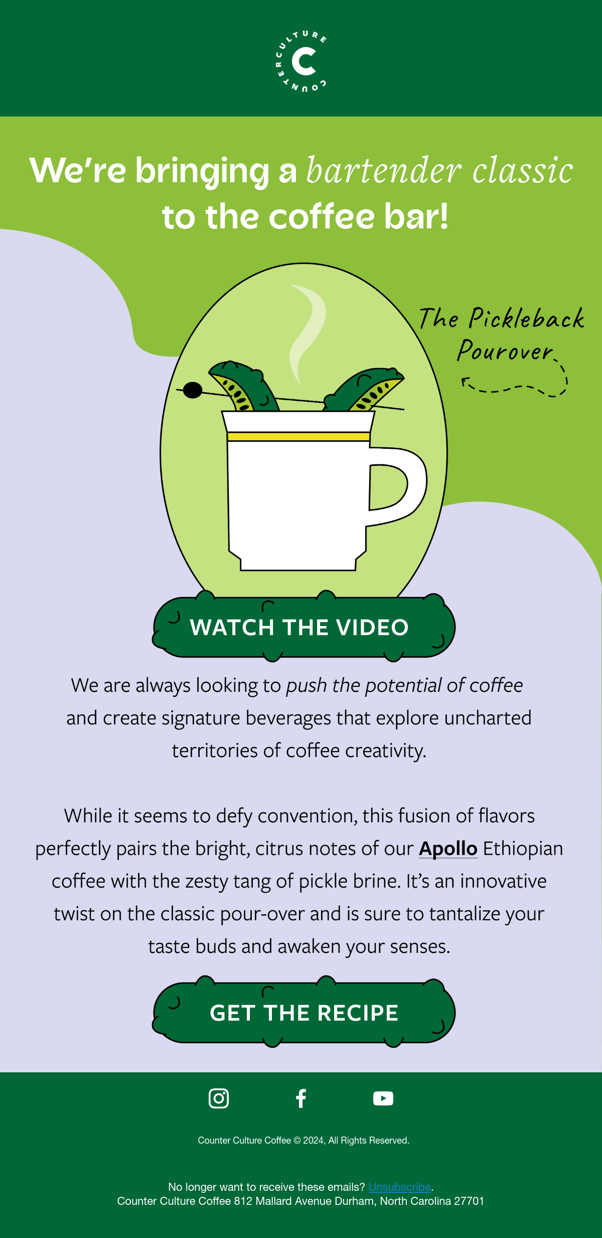 Email Design Inspiration by Counter Culture Coffee