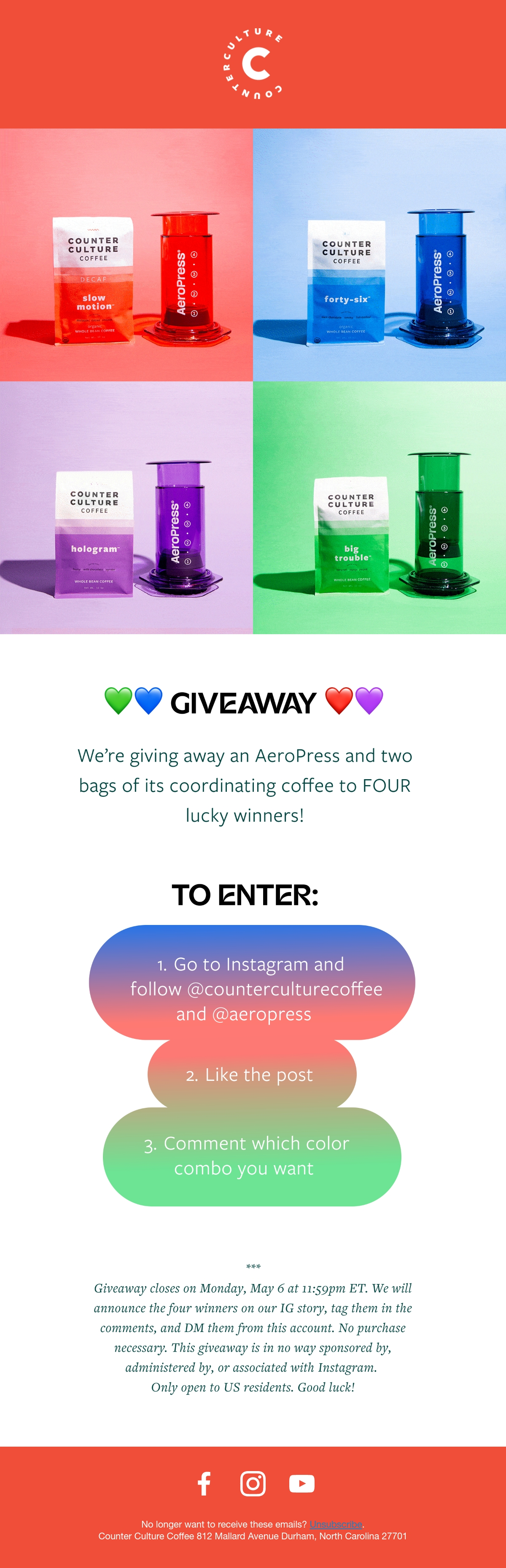 Email Design Inspiration by Counter Culture Coffee
