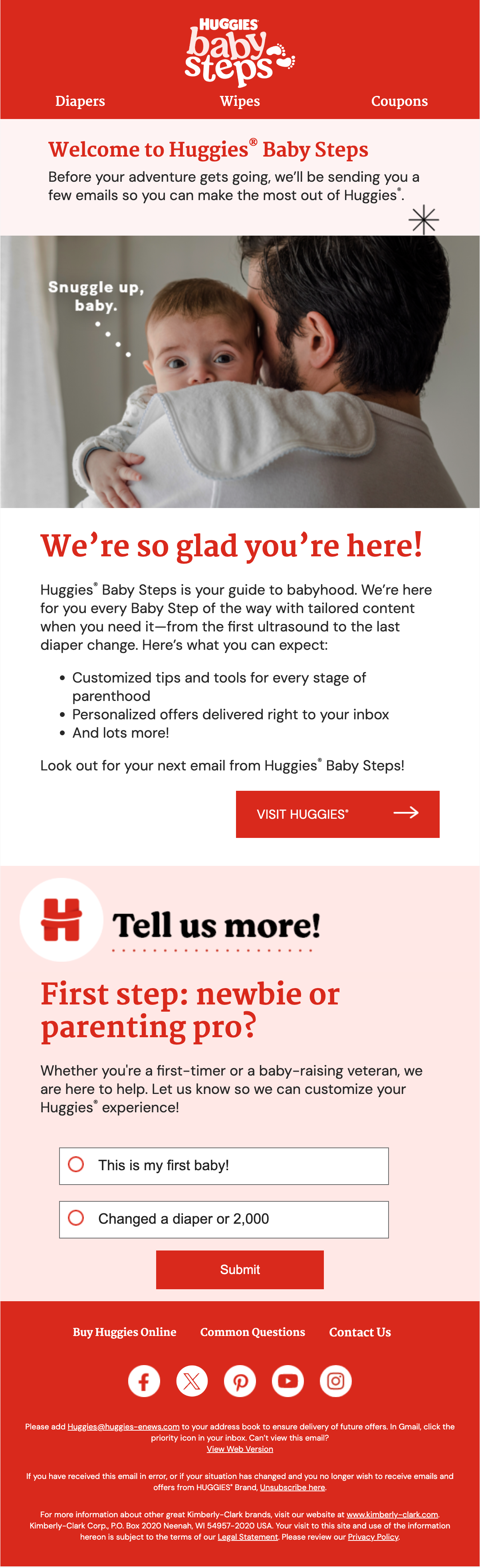 Email Design Inspiration by Huggies