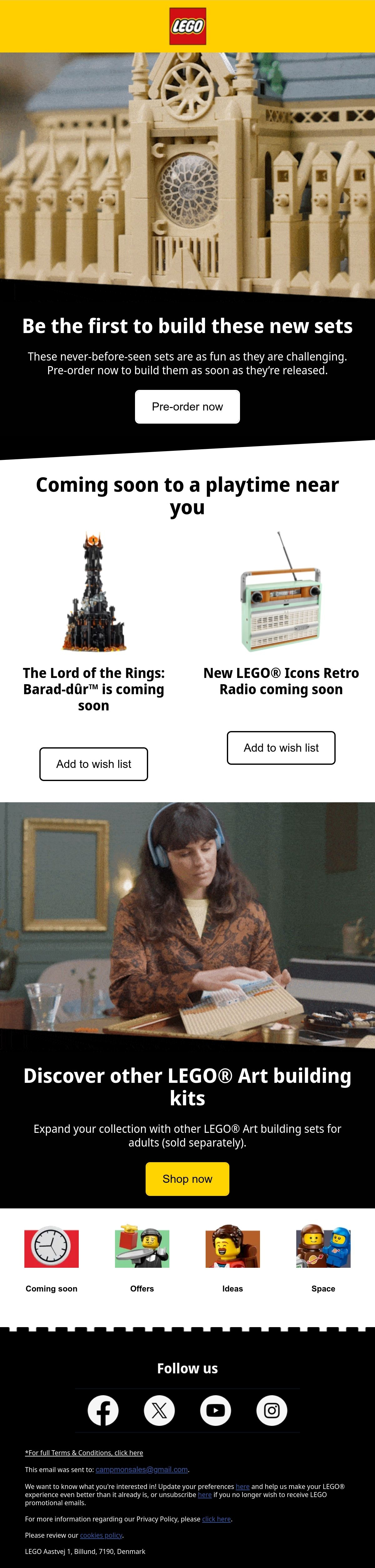 Email Design Inspiration by Lego
