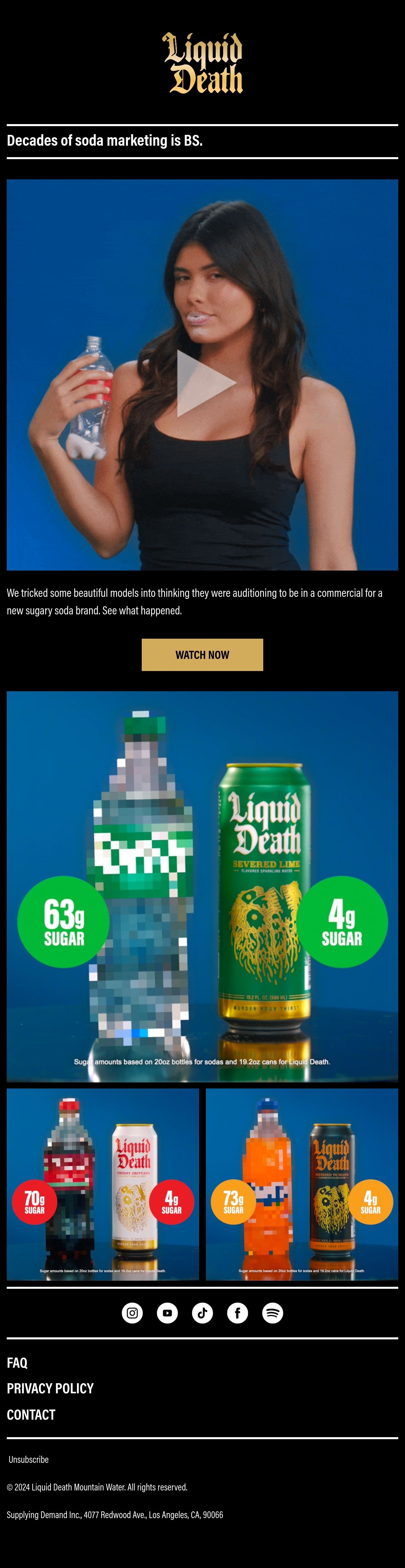 Email Design Inspiration by Liquid Death