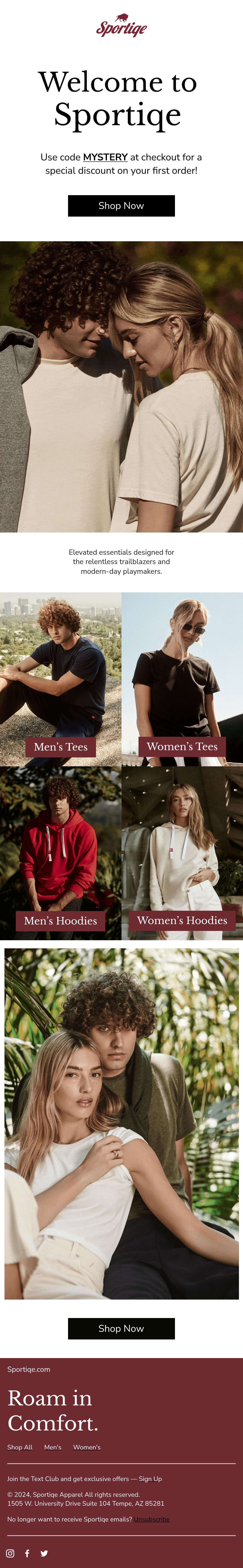 Email Design Inspiration by Sportiqe Apparel