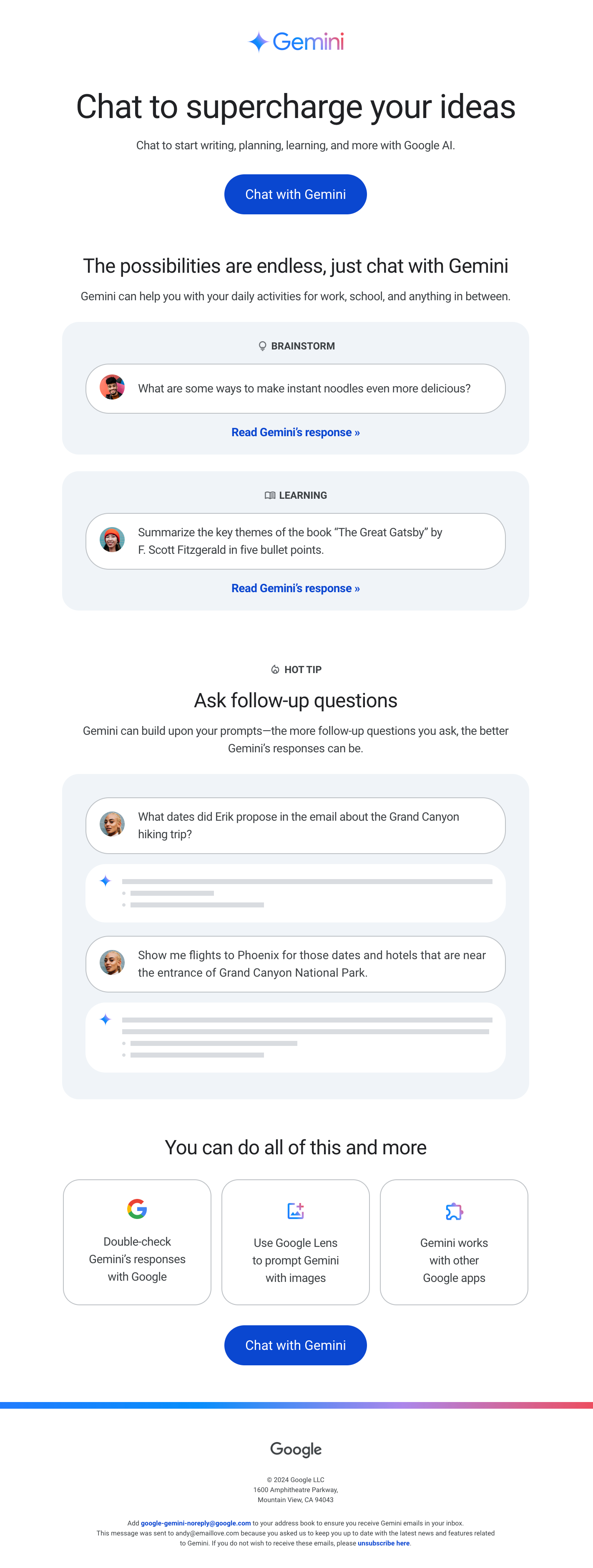 Email Design Inspiration by Google