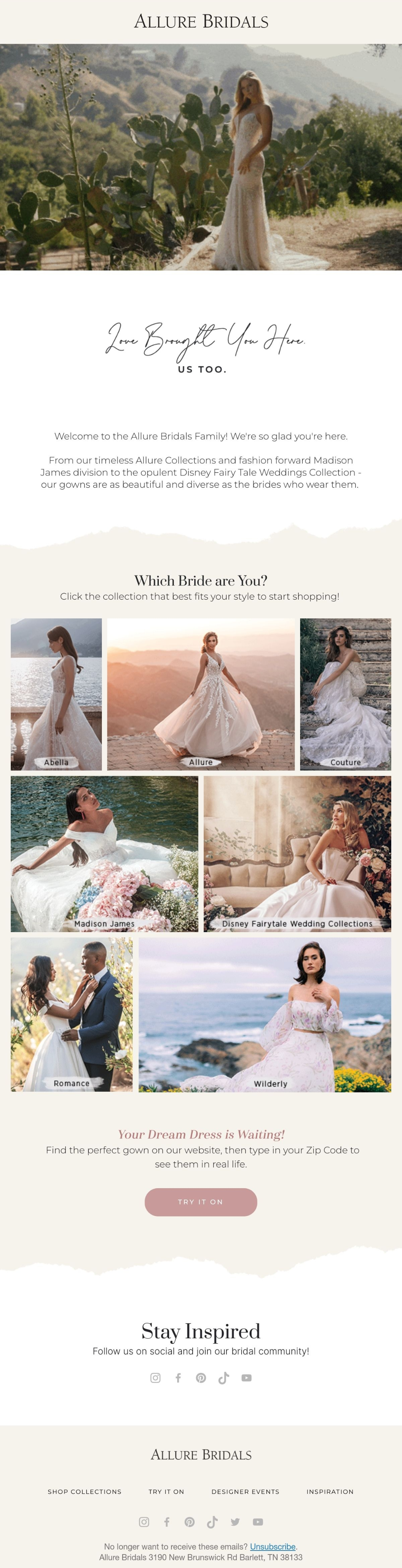 Email Design Inspiration by Allure Bridal