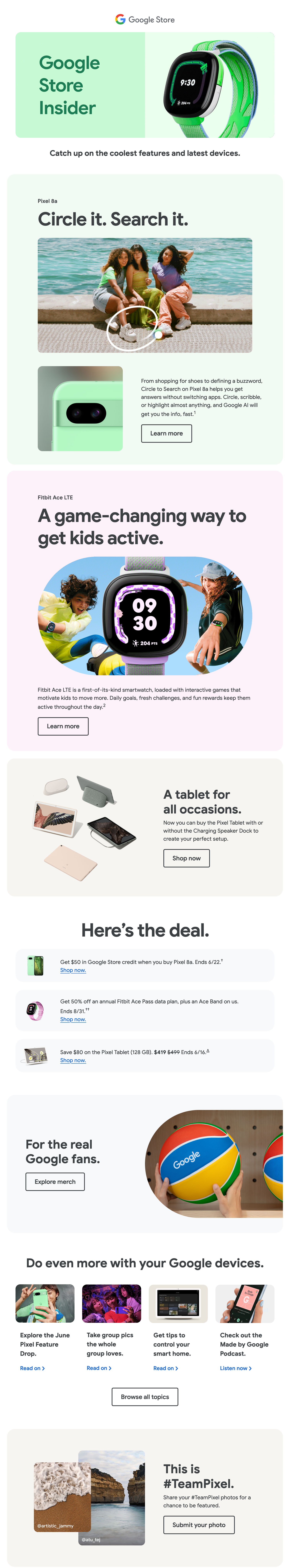 Email Design Inspiration by Google