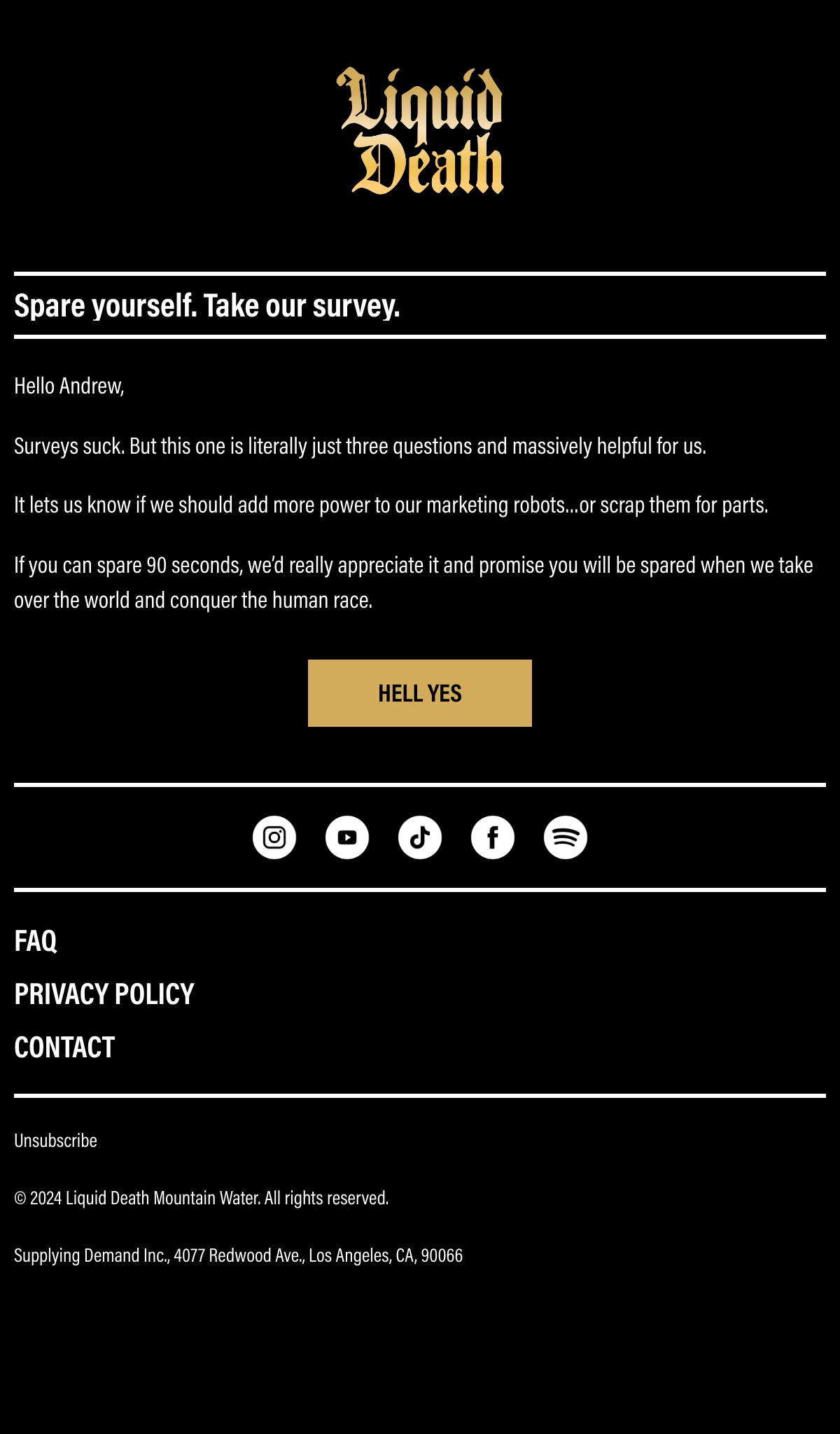 Email Design Inspiration by Liquid Death