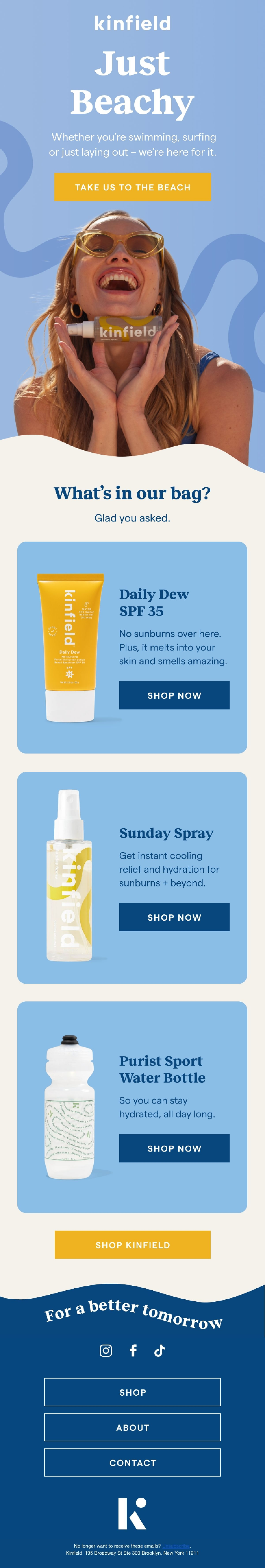 Email Design Inspiration by Kinfield
