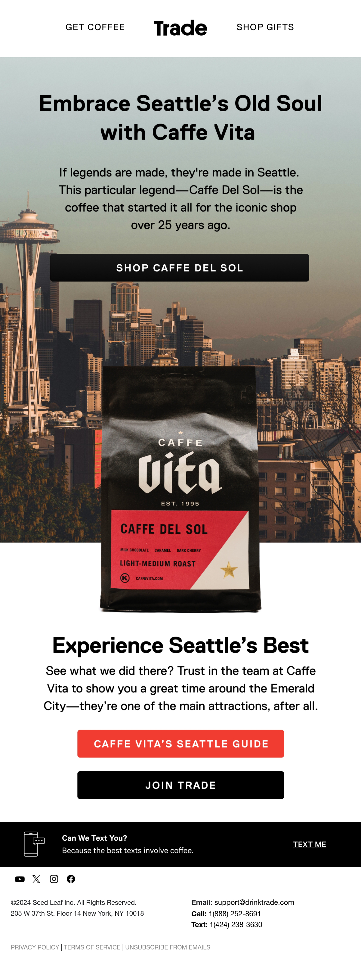 Email Design Inspiration by Trade Coffee