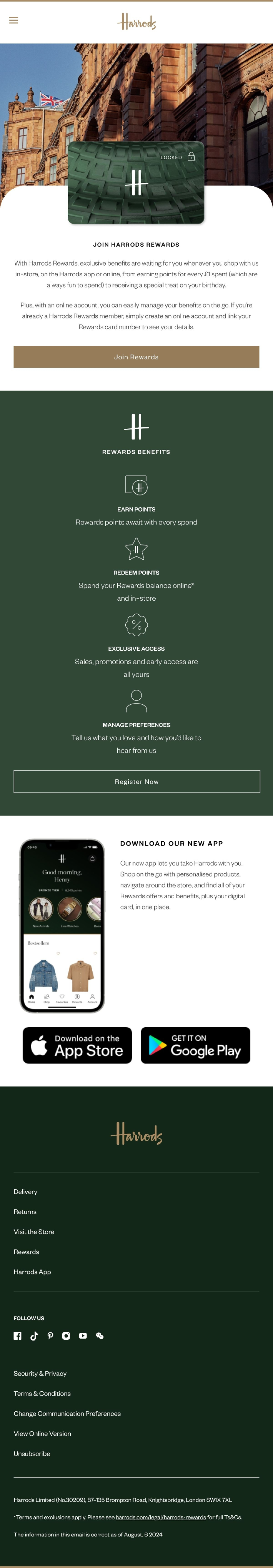 Email Design Inspiration by Harrods