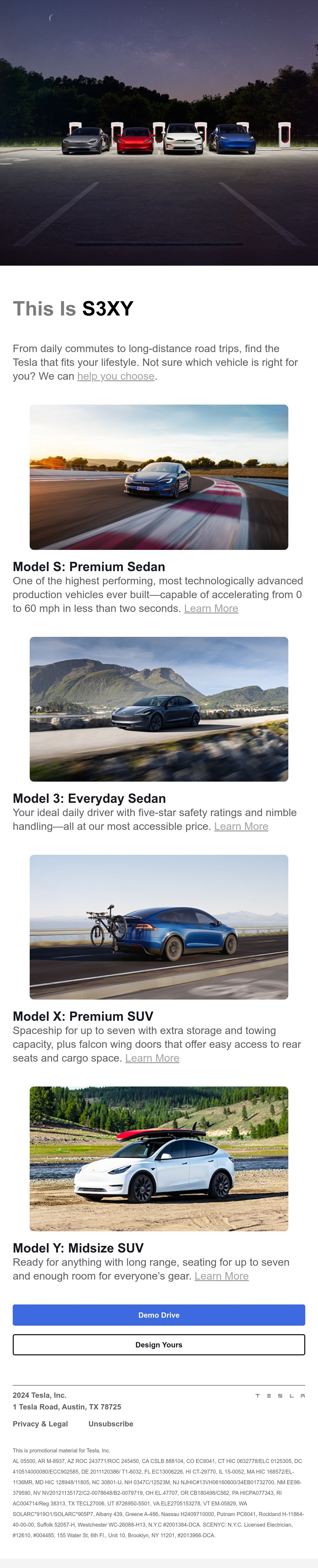 Email Design Inspiration by Tesla