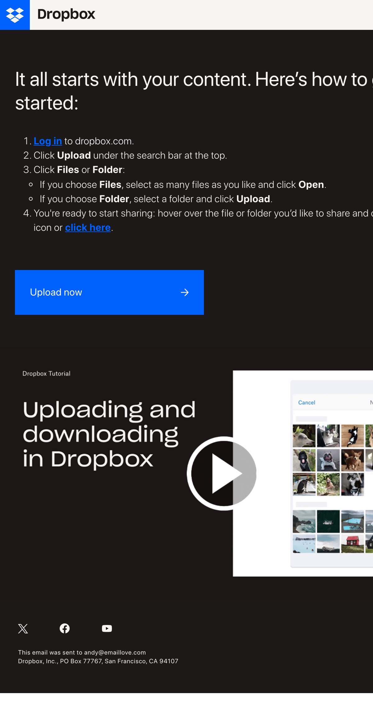 Email Design Inspiration by Dropbox