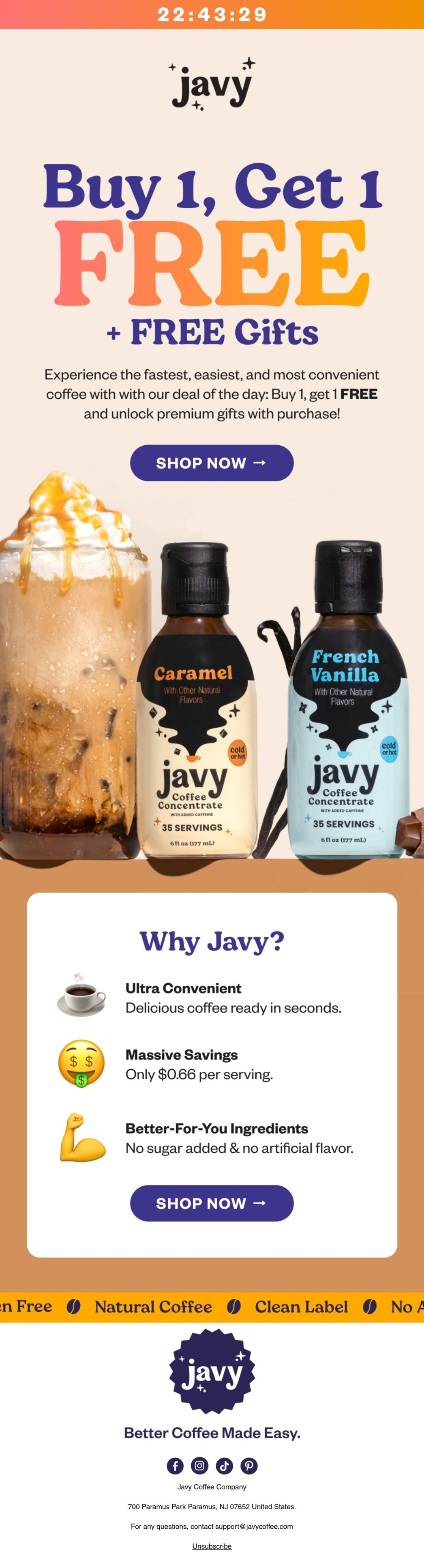Email Design Inspiration by Javy Coffee