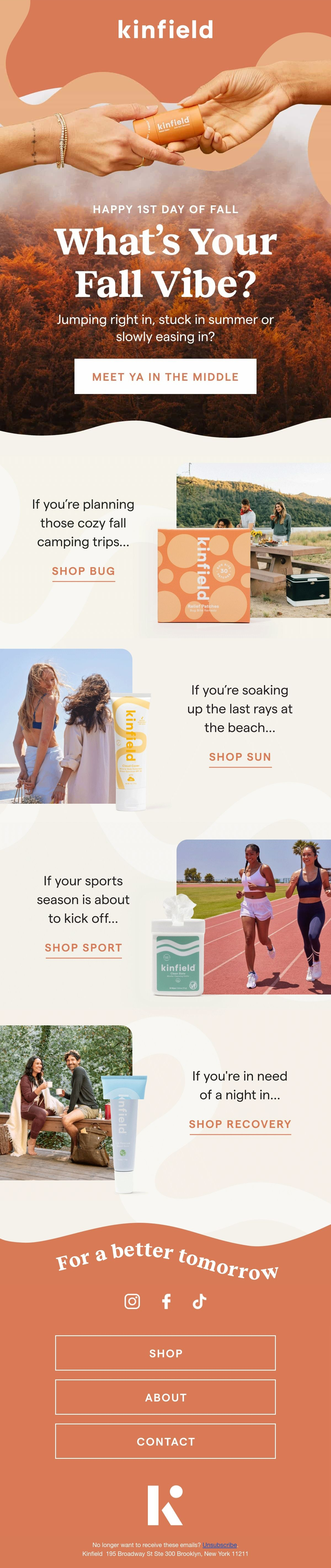 Email Design Inspiration by Kinfield