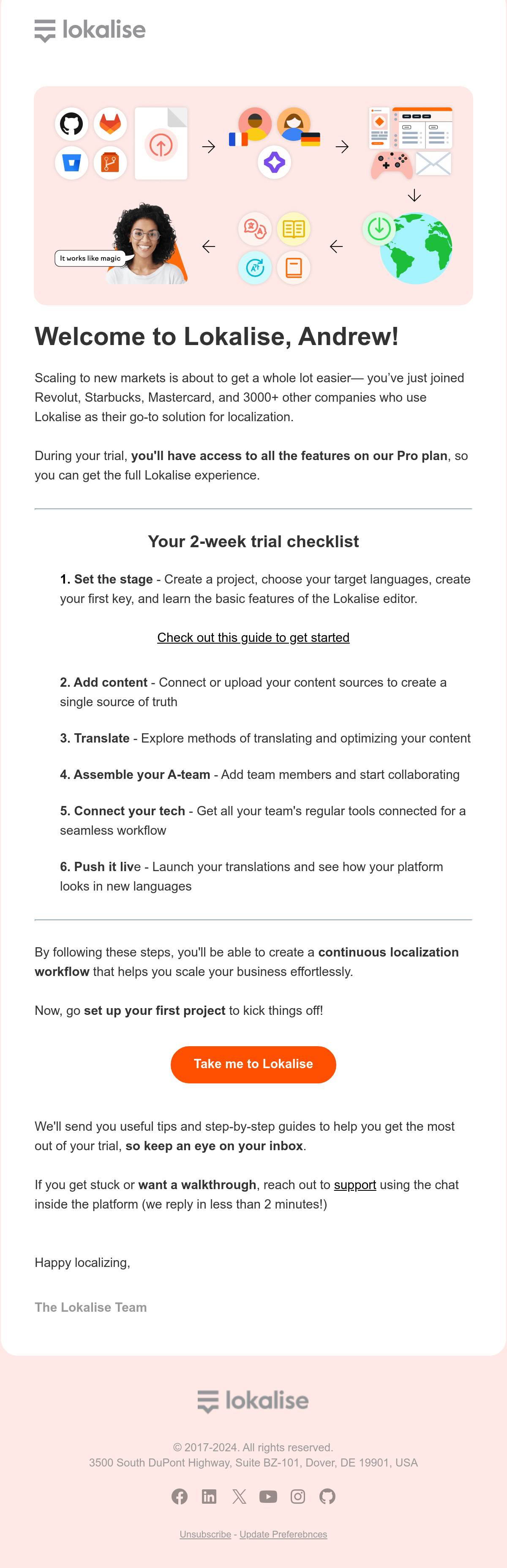 Email Design Inspiration by Lokalise