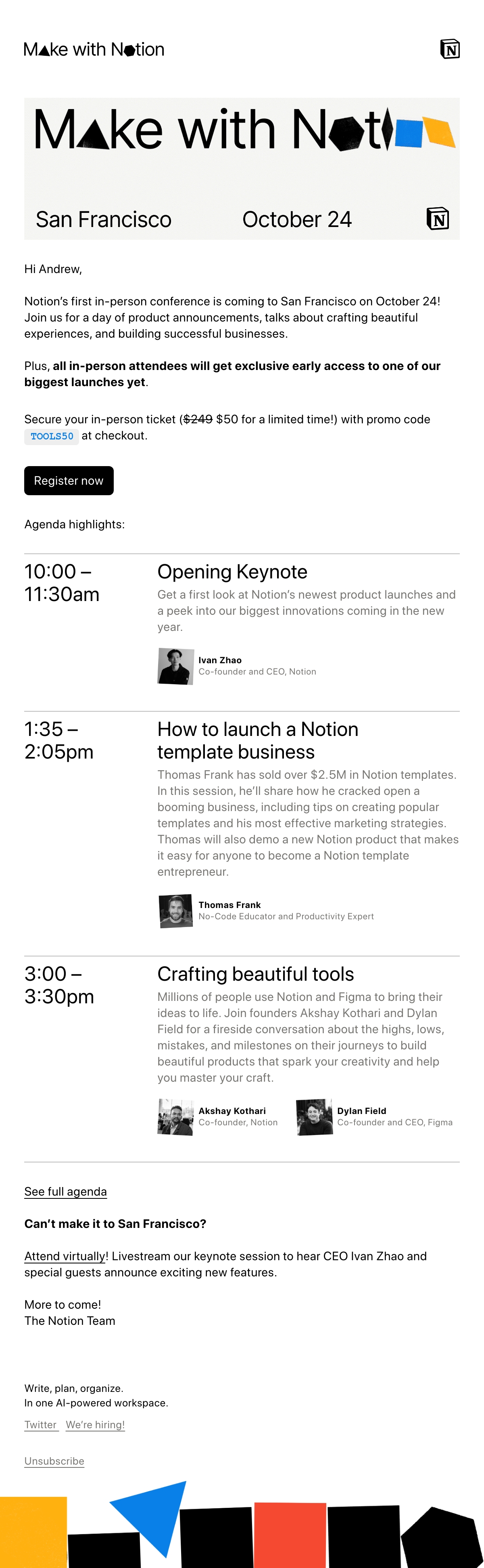 Email Design Inspiration by Notion