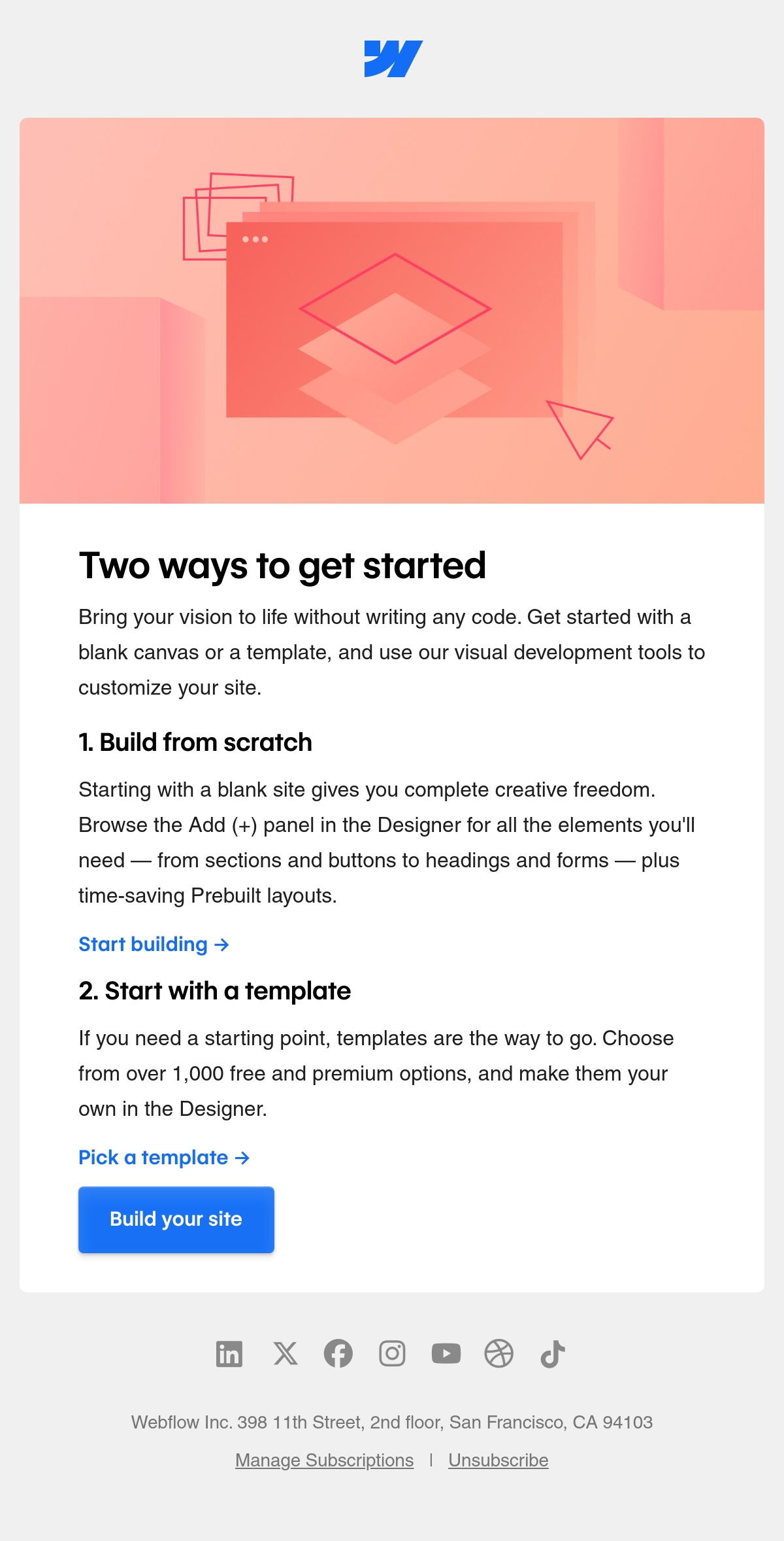 Email Design Inspiration by Webflow