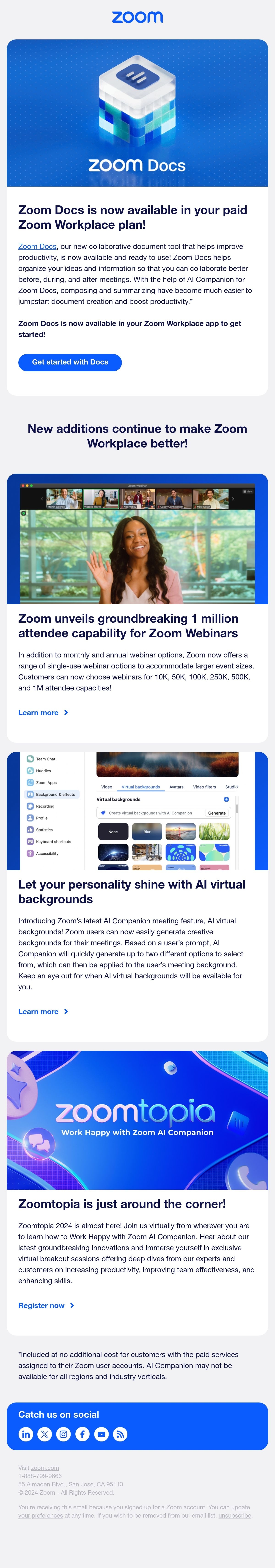 Email Design Inspiration by Zoom