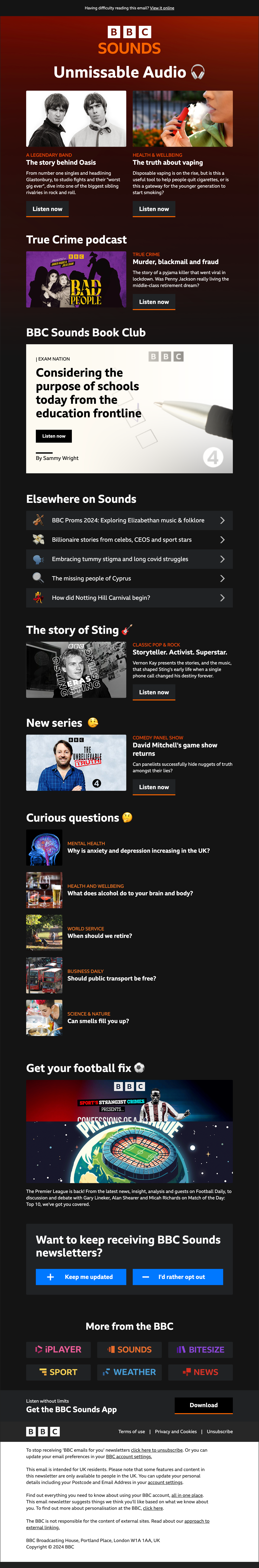 Email Design Inspiration by BBC