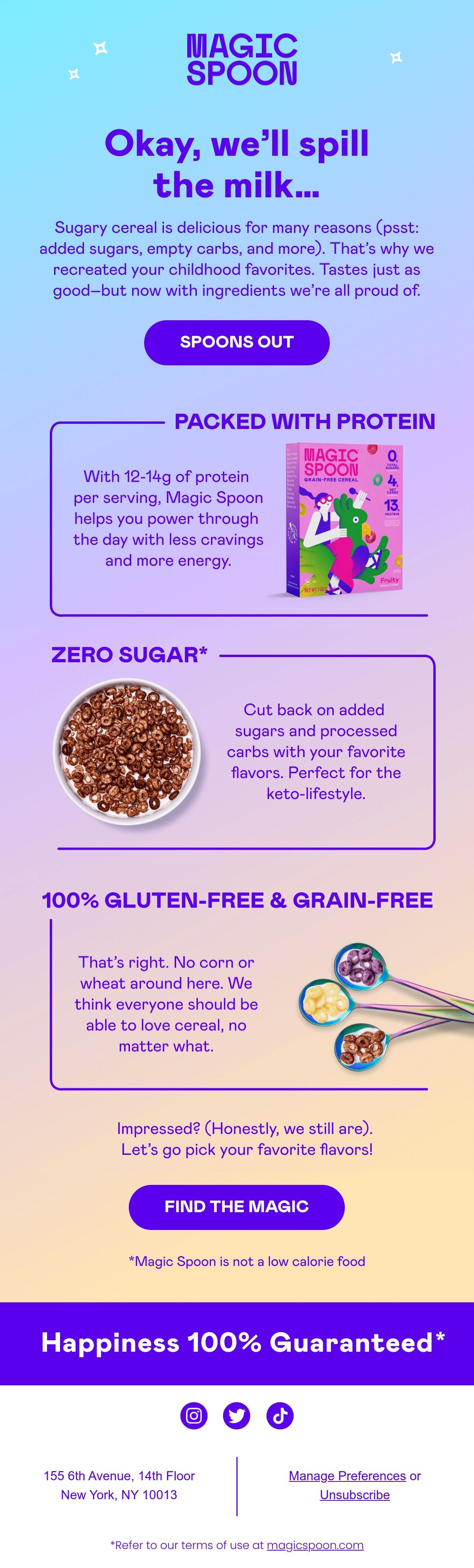 Email Design Inspiration by Magic Spoon