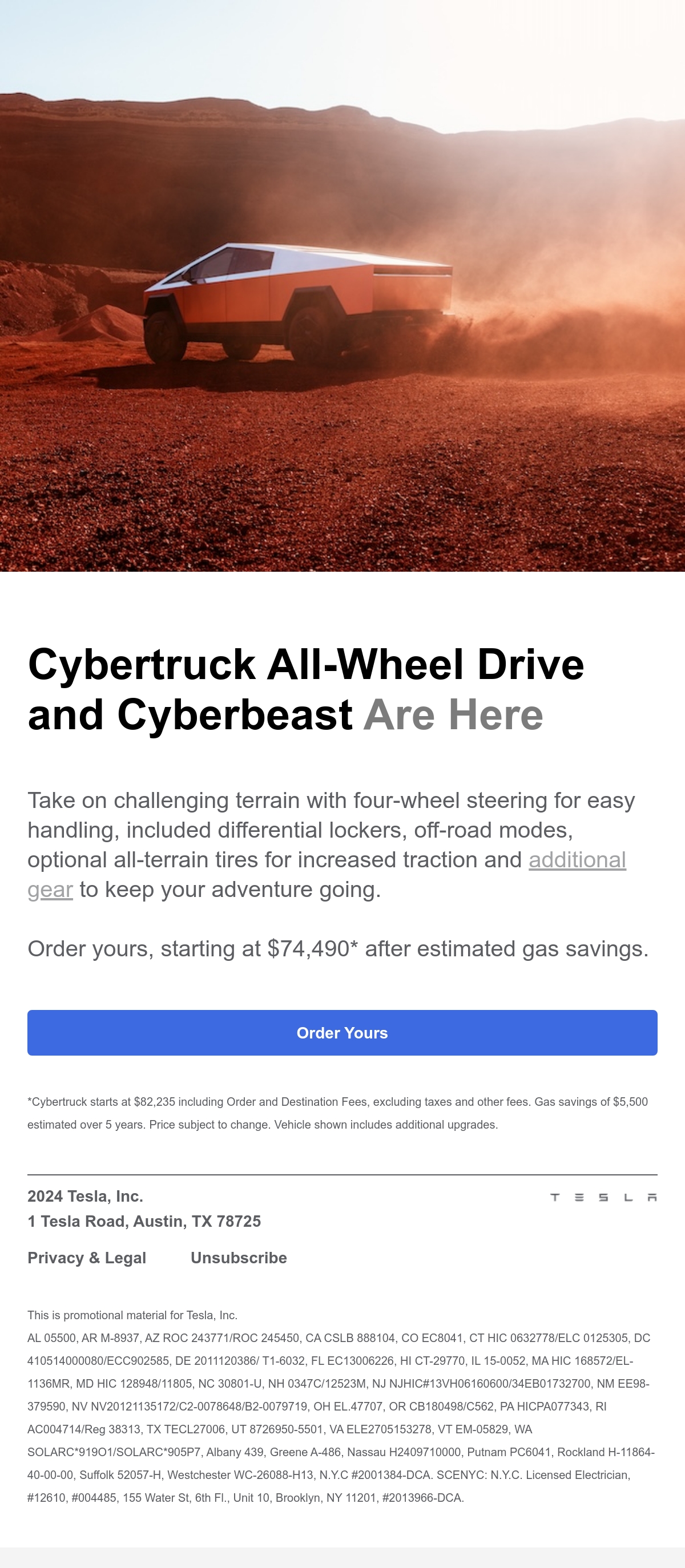 Email Design Inspiration by Tesla