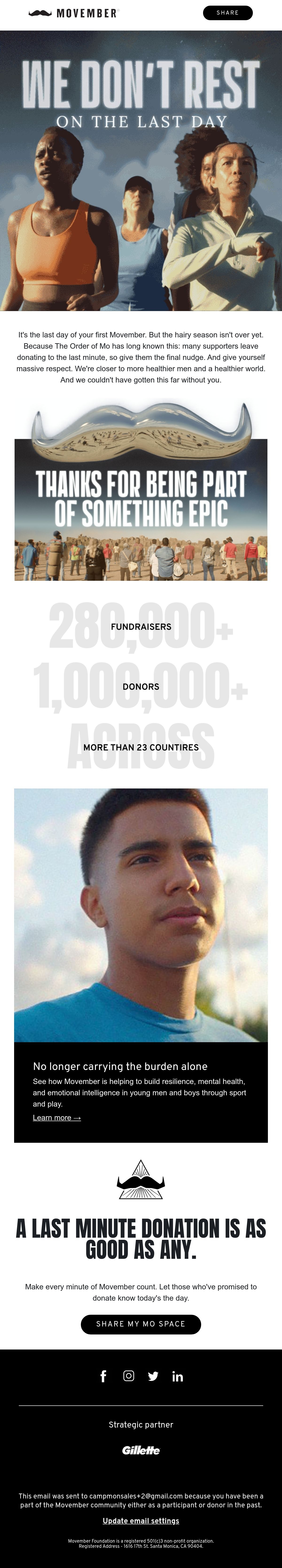 Email Design Inspiration by Movember