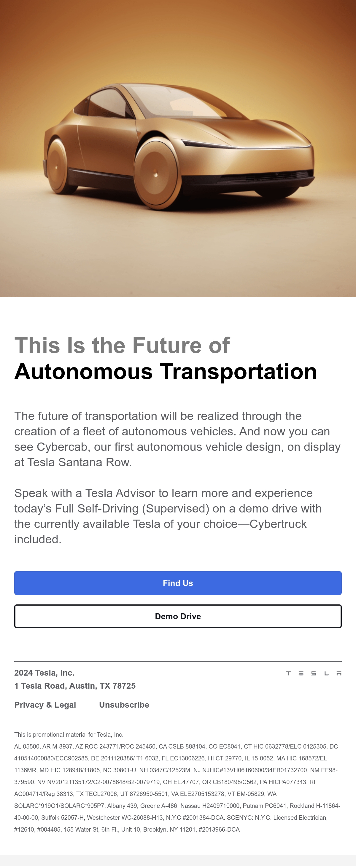 Email Design Inspiration by Tesla