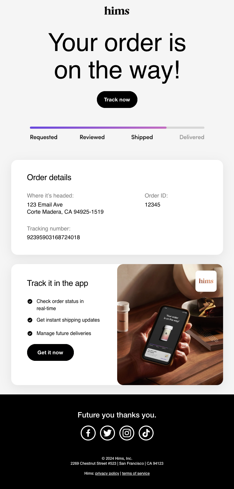 Email Design Inspiration by hims