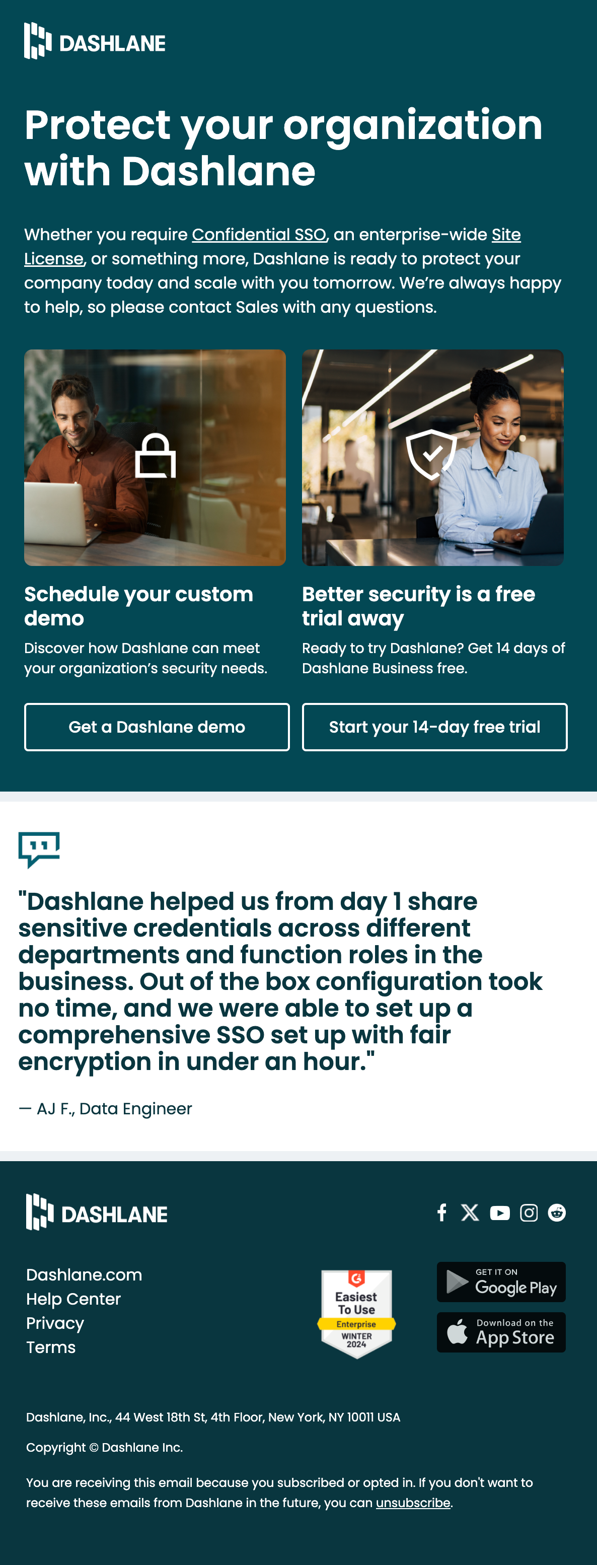 Email Design Inspiration by Dashlane