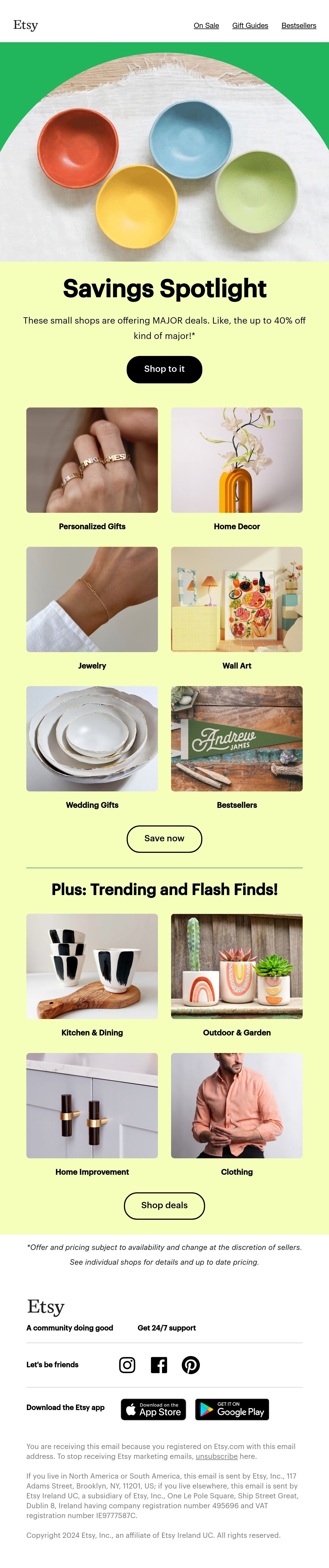 Email Design Inspiration by Etsy