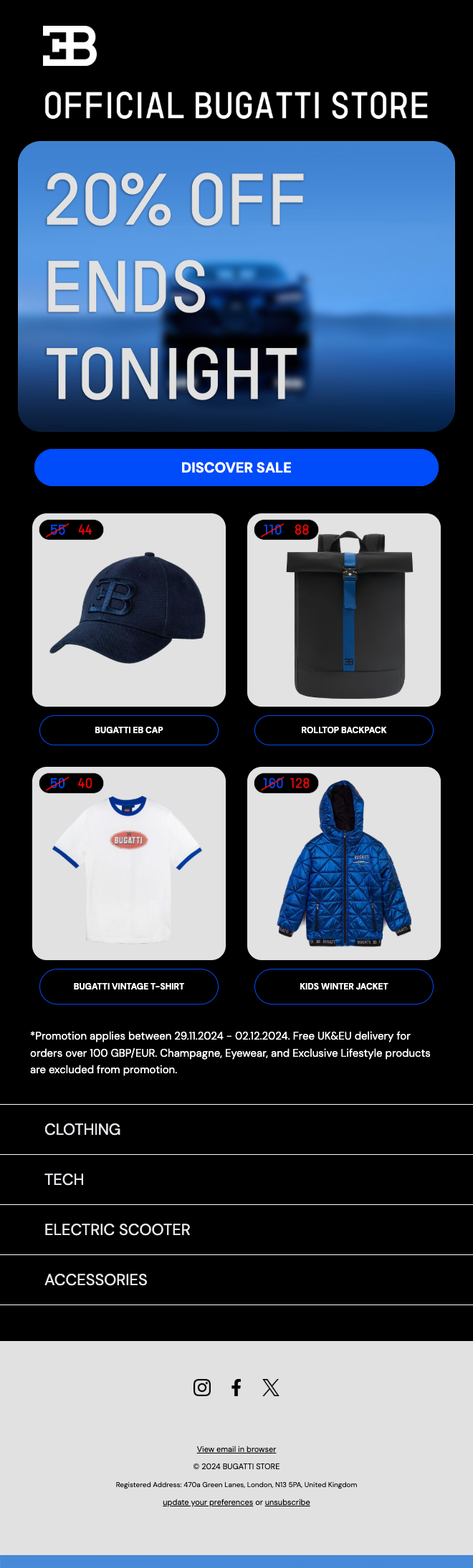 Email Design Inspiration by Bugatti