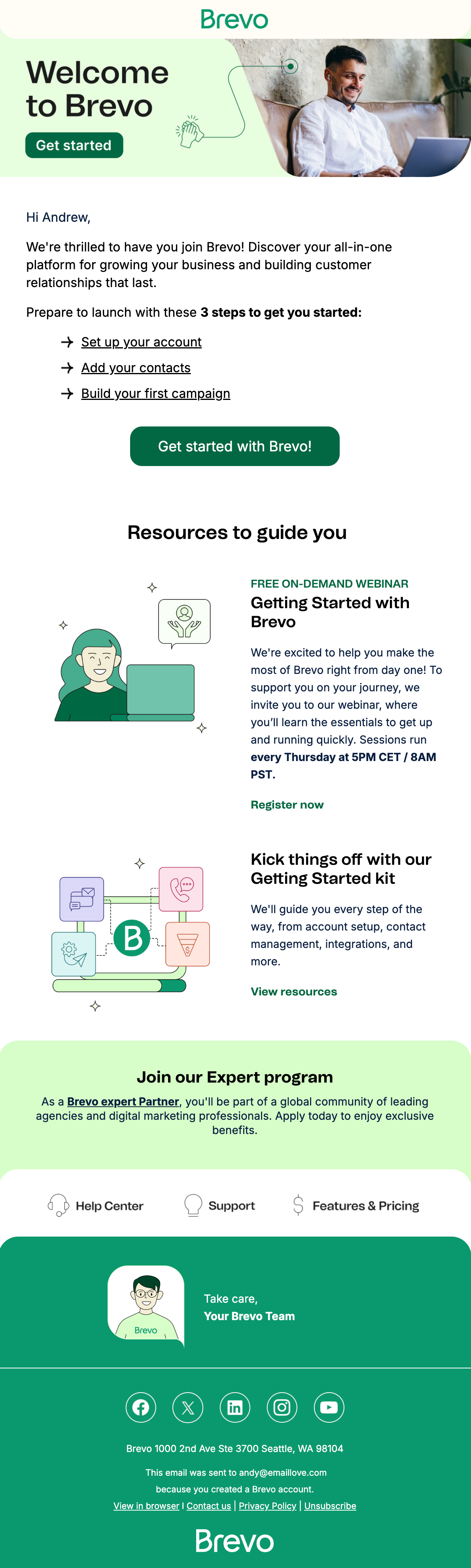 Email Design Inspiration by Brevo