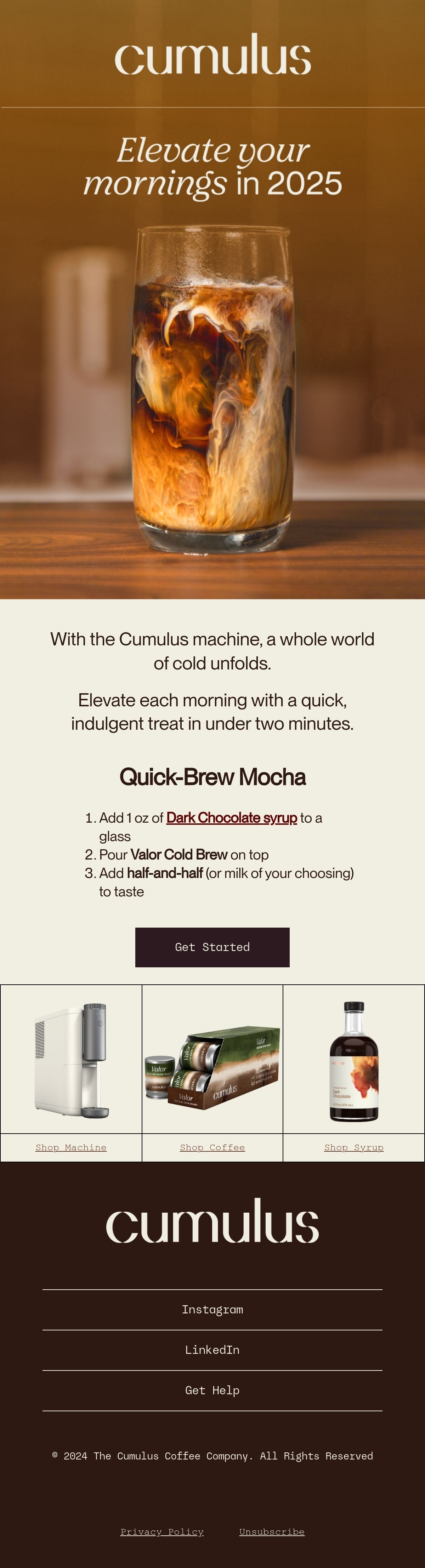 Email Design Inspiration by Cumulus Coffee