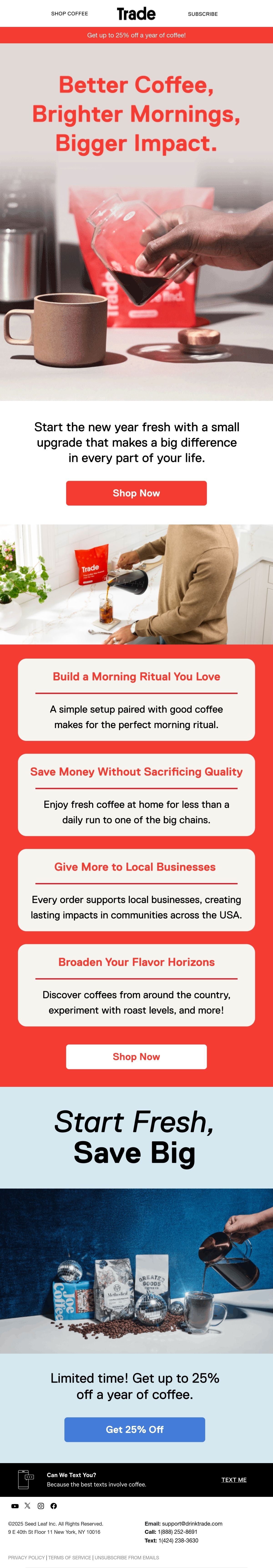 Email Design Inspiration by Trade Coffee