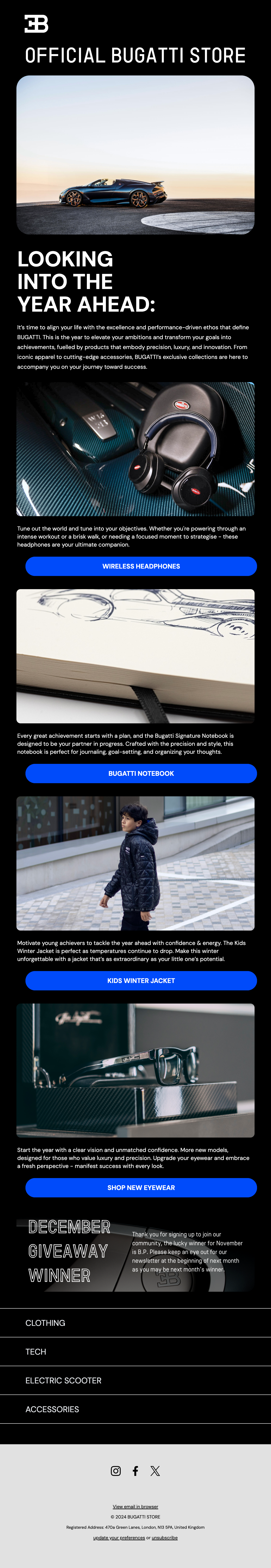 Email Design Inspiration by Bugatti
